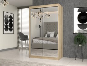 TPS Šatní skříň se zrcadly IGA 120 cm - Dub sonoma