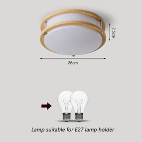 BRILAGI - Stropní svítidlo ELARO 2xE27/40W/230V pr. 26 cm dekor dřeva