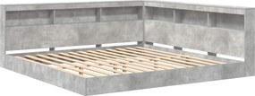 Knihovna postel Betonová šedá 180 x 200 cm Kompozitní dřevo 3335746