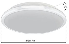Stropní LED svítidlo Terma, 1x LED 24w, 4000k, w
