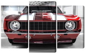 Vícedílný obraz Červené Svalové Auto V Garáži Nedostatek Nedostatek Přírodní plátno 90x60