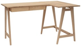 OnaDnes -20% Dřevěný rohový pracovní stůl RAGABA LUKA 135 x 85 cm, pravý