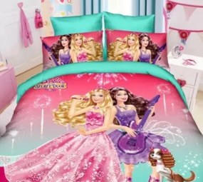 3-dílné ložní povlečení Disney pohádky Motiv: 017 Barbie, Varianta: 2x polštář + 1x přikrývka