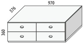 Skříň 4-zásuvková Domestav D504 Materiál: Buk cink, Povrchová úprava: Přírodní provedení