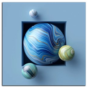 Obraz na plátně - Mramorové barevné kuličky - čtverec 388A (50x50 cm)