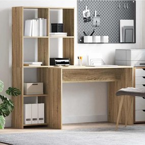 Stůl s policí Sonoma dub 138,5 x 55 x 143 cm Kompozitní dřevo 3337251