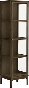 Tmavě hnědá vitrína v dekoru dubu 47x180x40 cm Zamora – House Nordic