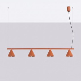 Sollux Lighting Lustr NOX 4L okrově červený