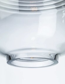 Bomma Lantern skleněné závěsné svítidlo Barva: Kouřová / černé kování