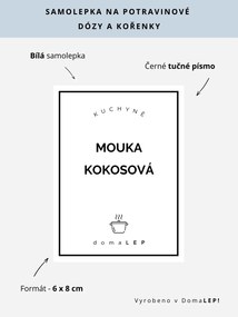 MOUKA KOKOSOVÁ - omyvatelná samolepka na dózu, výběr rozměrů Ø 5 cm / 5 x 5 cm / 6 x 8 cm | DomaLEPomyvatelná samolepka na dózu, výběr rozměrů Ø 5 cm / 5 x 5 cm / 6 x 8 cm | DomaLEP