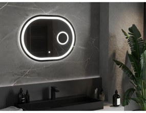 Mexen Umba, LED koupelnové zrcadlo s podsvícením a kosmetickým zrcadlem 80 x 60 cm, 6000K, ochrana proti zamlžování, 9822-080-060-611-00