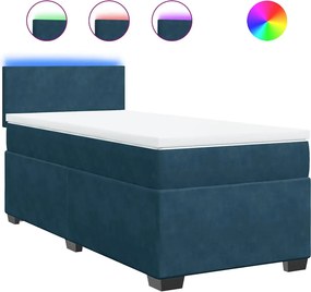 Box spring postel s matrací modrá 100 x 200 cm samet 3288532