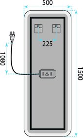 Rea Rea, Zrcadlo LED 150x50cm MOL-SQ, HOM-01527