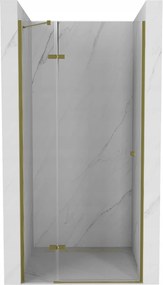Mexen ROMA sprchové otevírací dveře ke sprchovému koutu 90 cm, čiré sklo/zlatá, 854-090-000-50-00