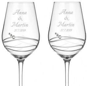 Dekorant svatby Svatební sklenice na červené víno Venezia s krystaly Swarovski 470 ml 2KS