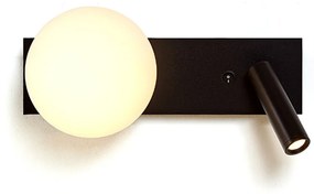 Nástěnné svítidlo s lampičkou na čtení Glos Slim Reader Horizontal Barva: Černá