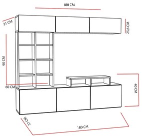 Designová TV sestava Jacinda teak