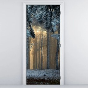 Fototapeta na dveře - Zasněžený les (95x205cm)