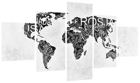 Obraz mapy světa (125x70 cm)