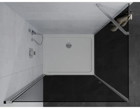 Mexen Pretoria sprchový kout s otočnými dveřmi 70 x 80 cm, grafitově černá, Chromovaná + vanička do sprchového kouta Flat - 852-