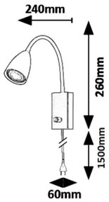 Rabalux 6719 - Nástěnné bodové svítidlo MIKA 1xGU10/25W/230V
