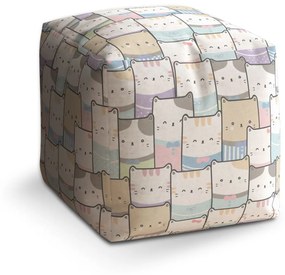 Sablio Taburet Cube Barevná koťátka: 40x40x40 cm