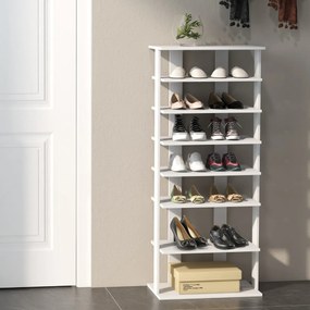 Costway Botník 7patrový botník v retro stylu – 45 × 25 × 110,5 cm, bílý
