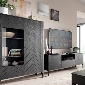 Komoda MALUMI MM-2 | s policí | 103 cm | černá