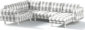 Potah na pohovku IKEA Norsborg rohová, 5-místná se šezlongem barva šedá látka pletený vzor, vzorované
