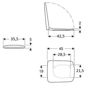 Geberit Selnova Square WC sedátko, bílá 500.338.01.1