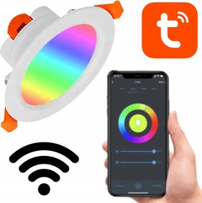 Zapuštěná Lampa Kulatá Rgbcct 6" Wifi Ovládaná Stmívání Osvětlení
