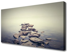 Obraz na plátně Kameny Voda Krajina 125x50 cm
