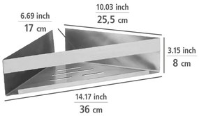 Rohová samodržící koupelnová polička z nerezové oceli v matně stříbrné barvě Genova – Wenko