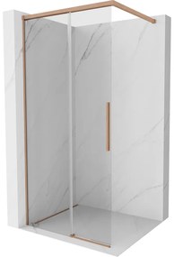 Mexen Rox sprchová stěna Walk-in 80 x 200 cm, transparentní 8 mm, kartáčovaná měď - 8C2-080-003-65-00