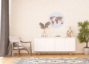Samolepící vliesová fototapeta na zed' Cihlová Mapa Světa | 70 x 70 cm | DCR3230