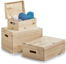 Zeller úložný box s víkem dřevěný, 40x30x14cm
