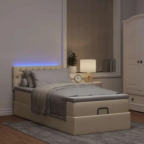 Osmanský rám postele s matrací krémově 80x200cm textil 3312351