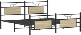 Kovový rám postele bez matrace dub sonoma 180 x 200 cm 3325098