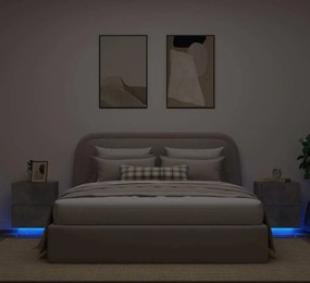 vidaXL Noční stolky s LED osvětlením 2 ks kompozitní dřevo [836740] Barva: Betonová šedá
