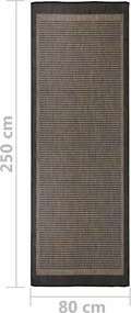 Venkovní hladce tkaný koberec 80x250 cm tmavě hnědá 340842