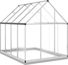 Skleník s podkladovým rámem stříbrný 224 x 169 x 202 cm hliník 3266323