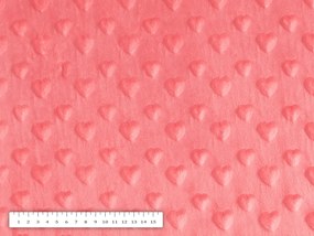 Biante Dětský povlak na polštář Minky 3D srdíčka MKS-008 Světle korálový 50 x 50 cm