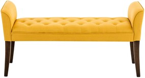 Lavice Cleopatra Chaiselongue látka, nohy antik tmavé - Žlutá