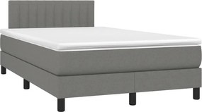 Box spring postel s matrací a LED tmavě šedá 120x190 cm textil 3270054