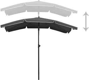 Zahradní slunečník s tyčí 200 x 130 cm antracitový 315553