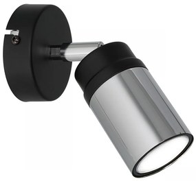 Luminex | Nástěnné bodové svítidlo NEST 1xGU10/8W/230V černá/chrom | LU1788