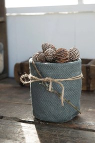 IB LAURSEN Jutový obal na květináč - šedý, šedá barva, textil 11cmx15cm