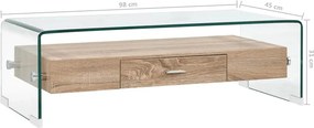 Konferenční stolek čirý 98 x 45 x 31 cm tvrzené sklo 284747