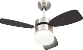 vidaXL Stropní ventilátor světlo a dálkový ovladač 76 cm světle hnědý [51493] Barva: tmavě hnědá