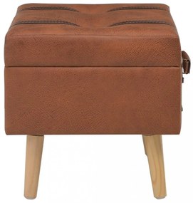 Stolička s úložným prostorem umělá kůže / dřevo Dekorhome Hnědá